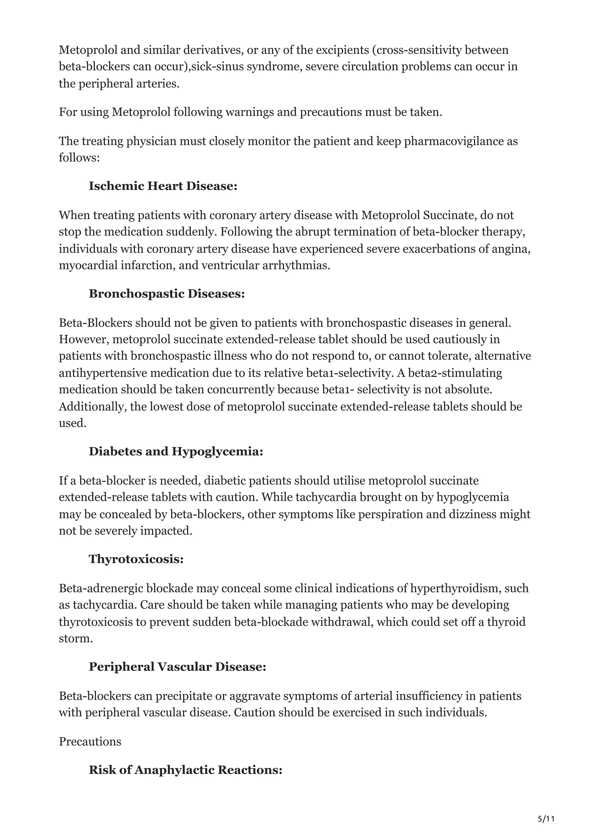 Metoprolol Succinate: Uses, Dosage , Side effects. | PDF | Heart and ...