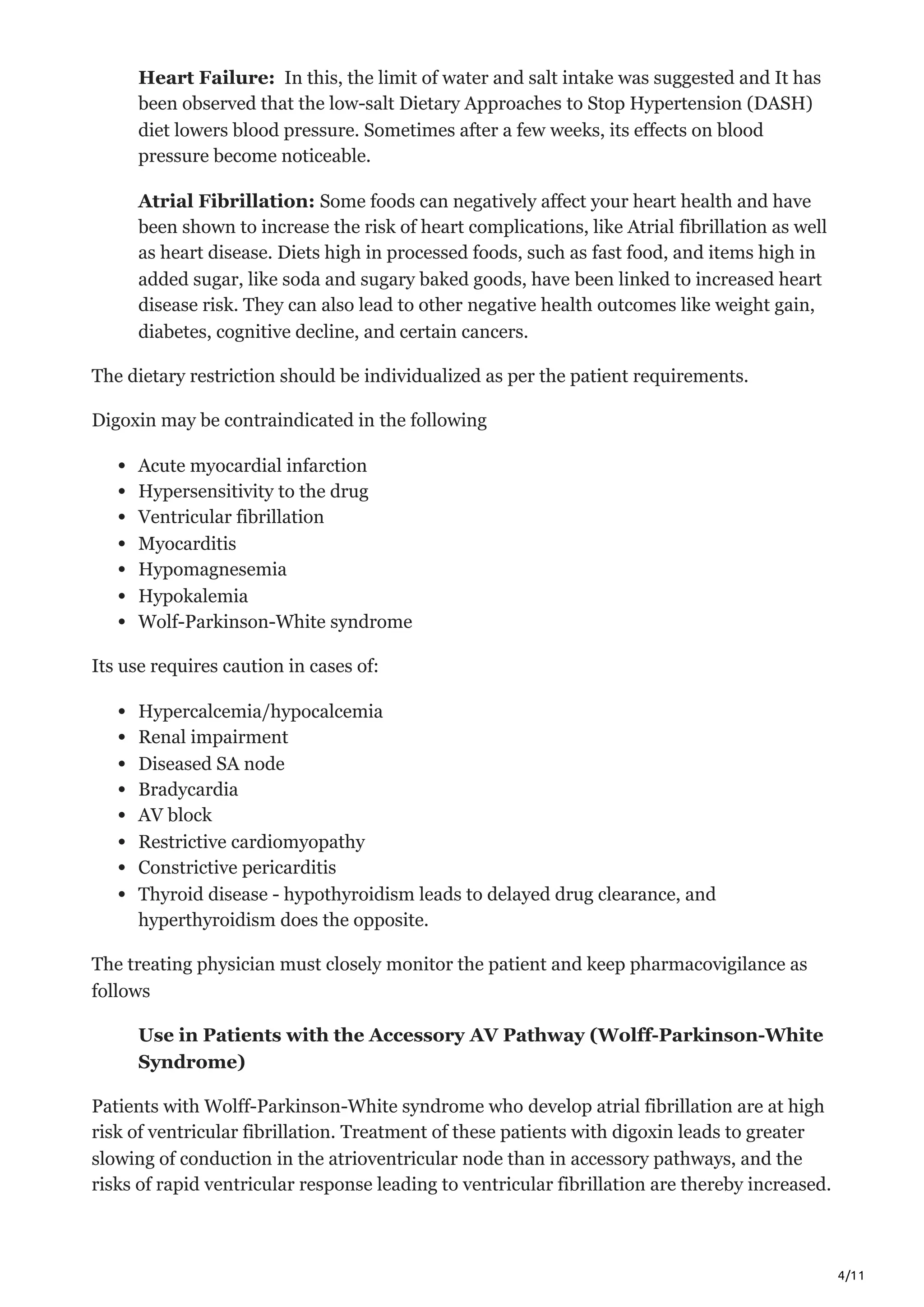 Digoxin: Indications, Uses, Dosage | PDF