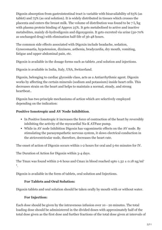 Digoxin: Indications, Uses, Dosage | PDF