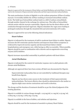 Digoxin: Indications, Uses, Dosage | PDF