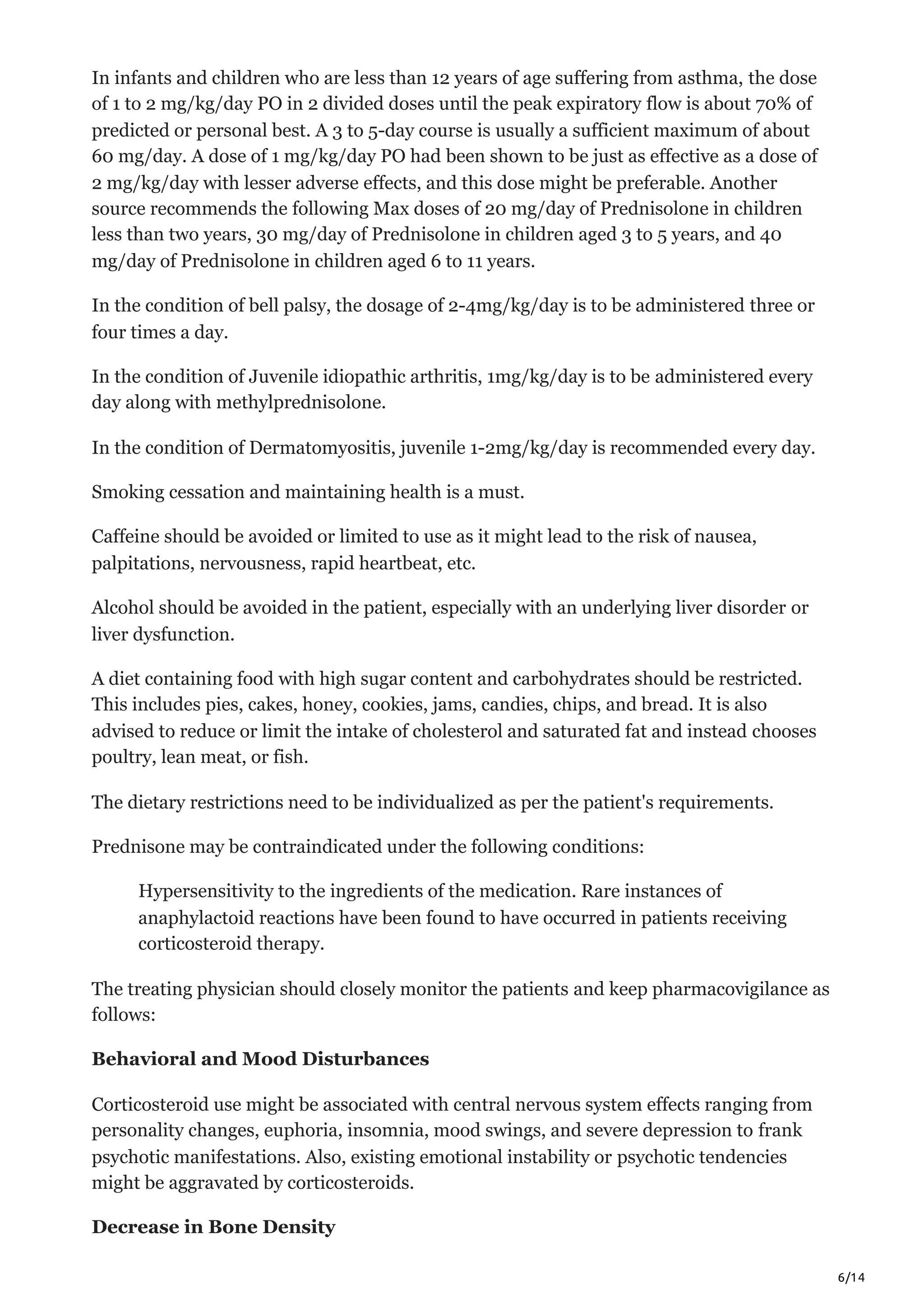 Prednisone: Indications, Uses, Dosage | PDF