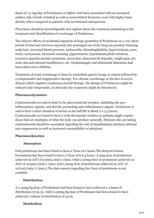 Prednisone: Indications, Uses, Dosage | PDF