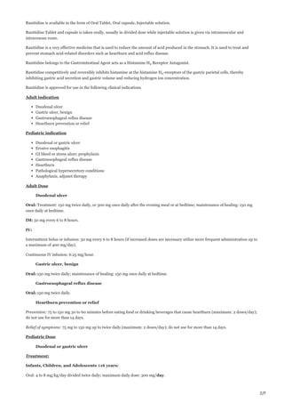 Ranitidine : Indications, Uses, Dosage | PDF