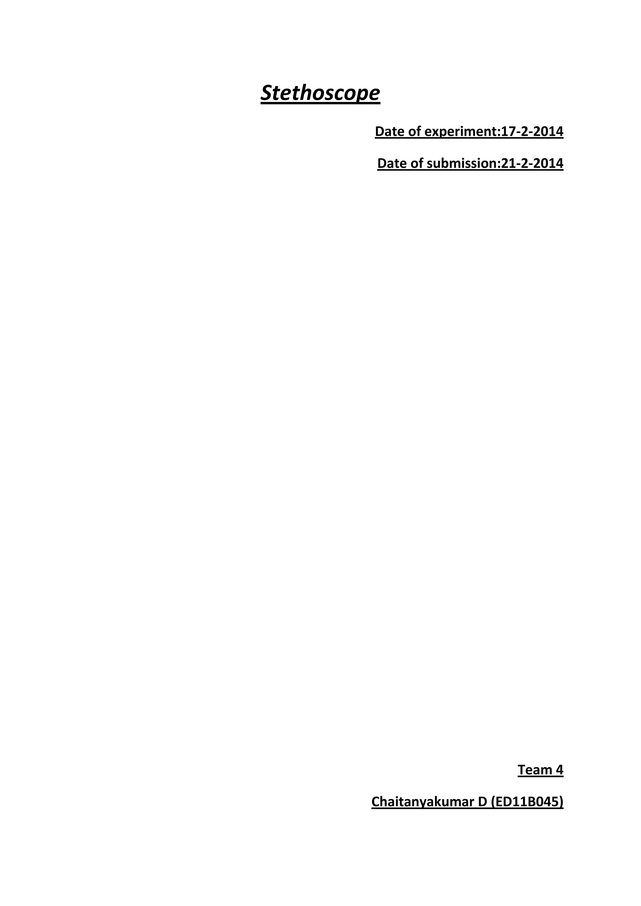 Medical dissection lab stethoscope | DOCX