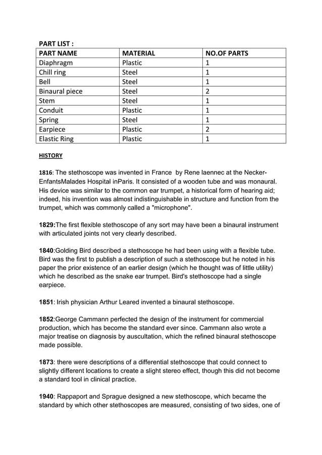Medical dissection lab stethoscope | DOCX | Ear, Nose and Throat ...