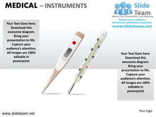 Medical doctor heart thermometer scissor instrument powerpoint ...