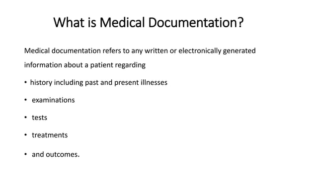 Medical documentation presentation | PPTX