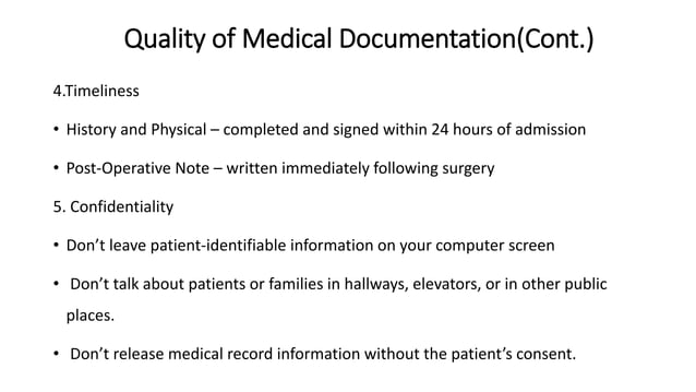 Medical documentation presentation | PPTX