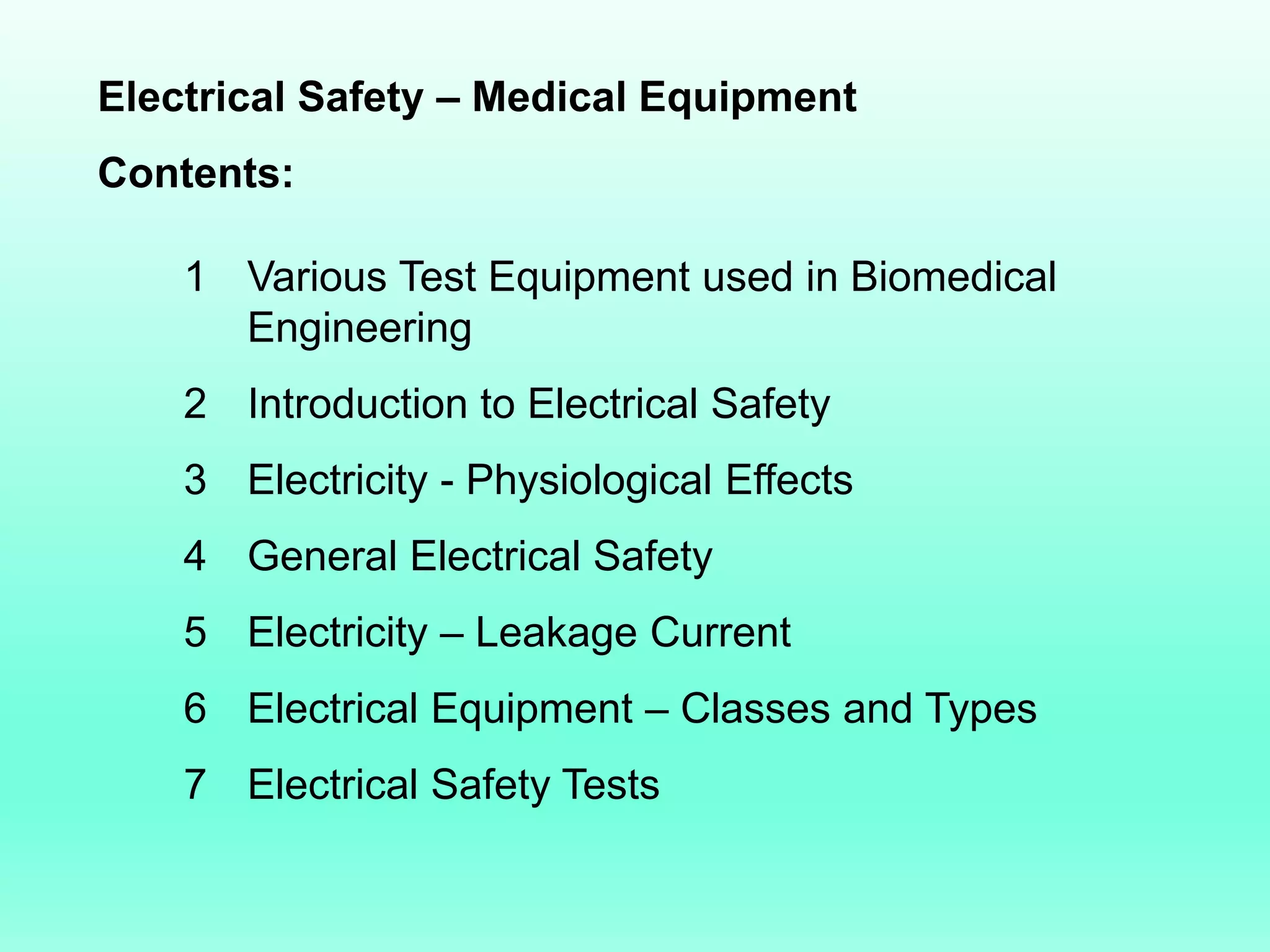 Medical Electrical Safety | PDF