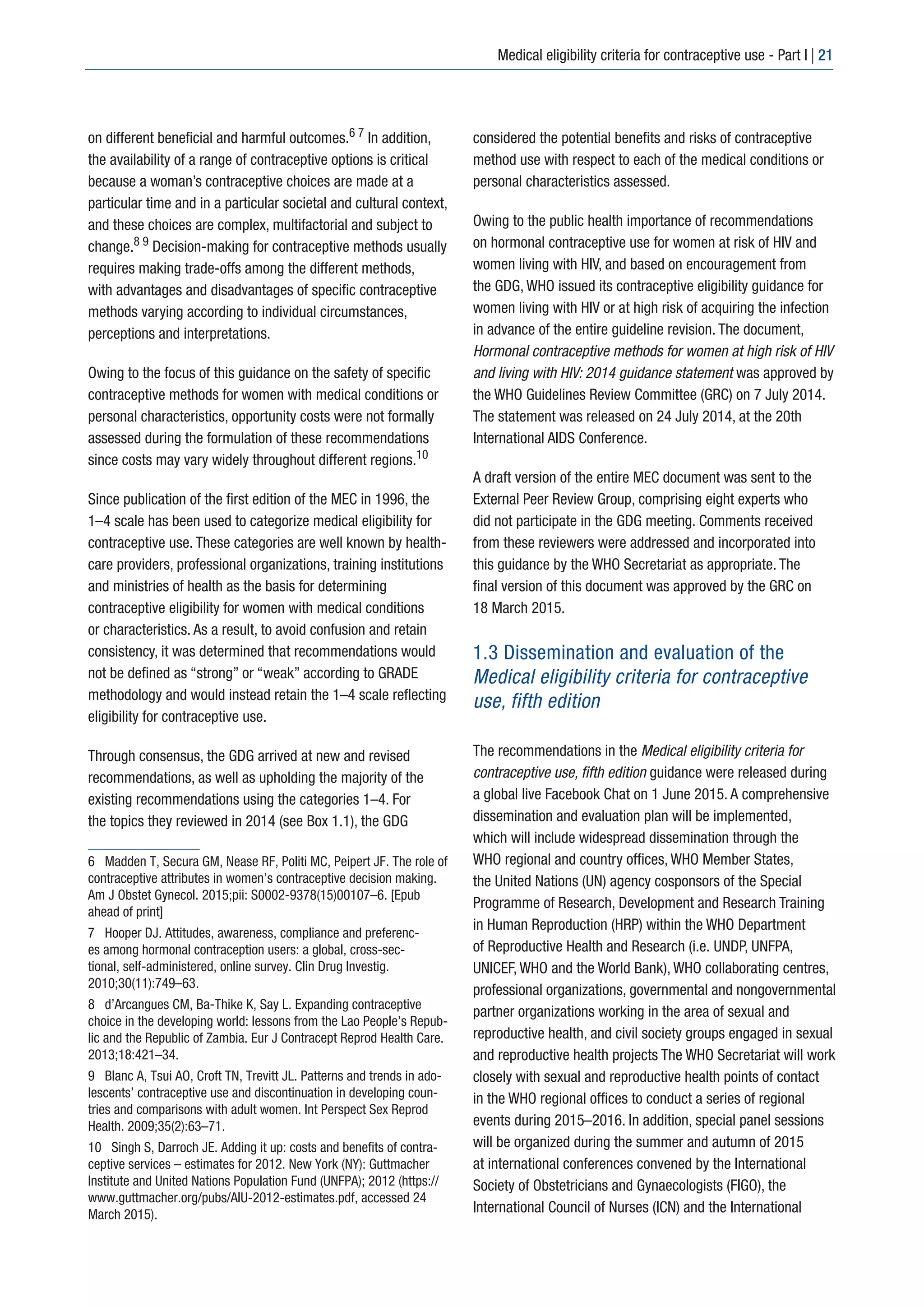 Medical eligibility criteria for contraceptive | PDF