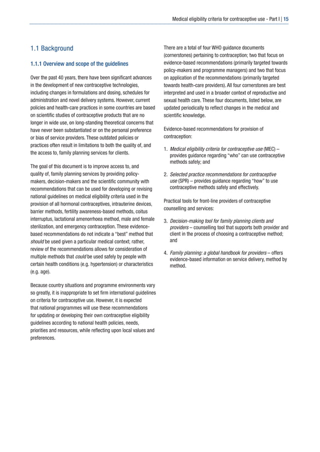 Medical eligibility criteria for contraceptive | PDF | Birth Control ...
