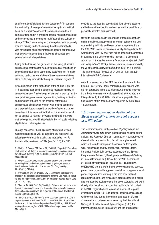 Medical eligibility criteria for contraceptive | PDF | Birth Control ...