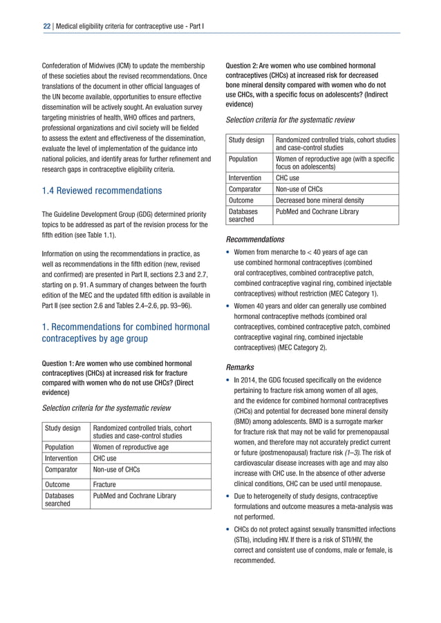 Medical eligibility criteria for contraceptive | PDF | Birth Control ...