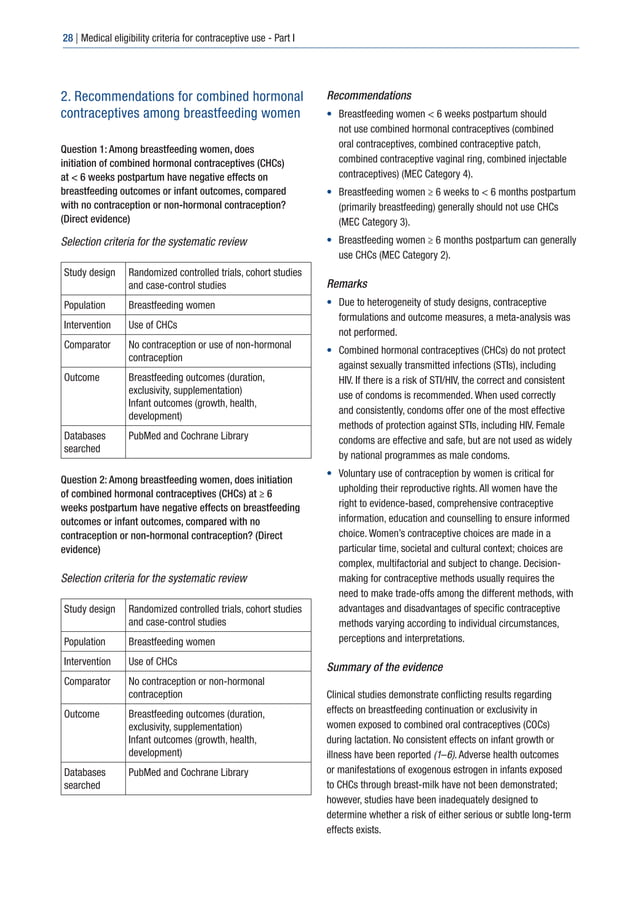 Medical eligibility criteria for contraceptive | PDF | Birth Control ...