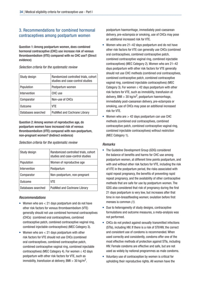 Medical eligibility criteria for contraceptive | PDF | Birth Control ...