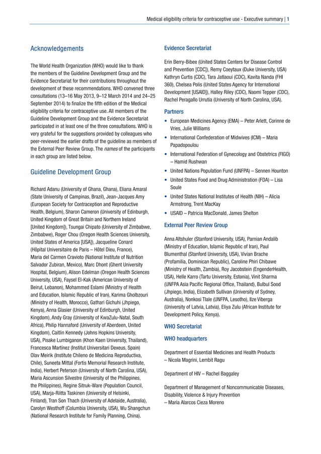 Medical eligibility criteria for contraceptive | PDF | Birth Control ...