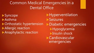 Chapter 16: Medical Emergencies in a Dental Office | PPTX