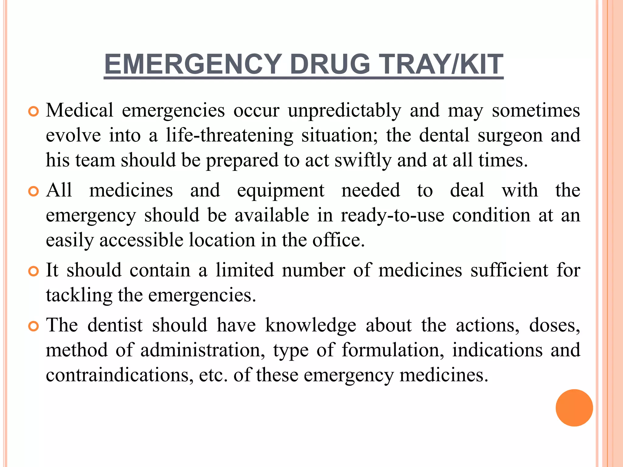 Medical emergencies in dental practice | PPTX