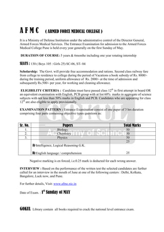 Medical entrance exam | DOCX