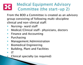Medical equipment planning by Eng aouididi mohamed salah | PPTX