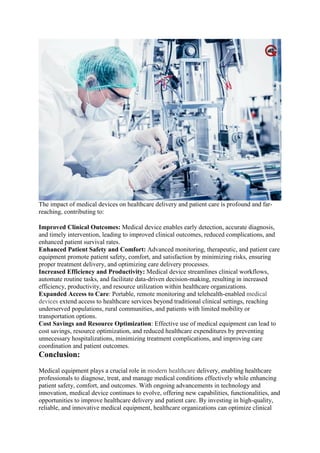 Medical Equipment: Importance, Types, Advancements and Impact | GQ ...