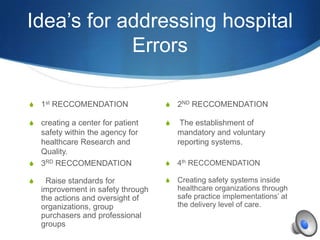 Medical Errors within the U.S. Healthcare System | PPTX