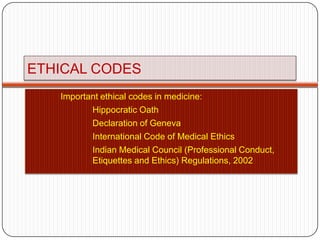 OVERVIEW OF MEDICAL ETHICS | PPTX