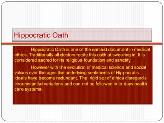 OVERVIEW OF MEDICAL ETHICS | PPTX