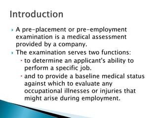 Medical examination HRM | PDF