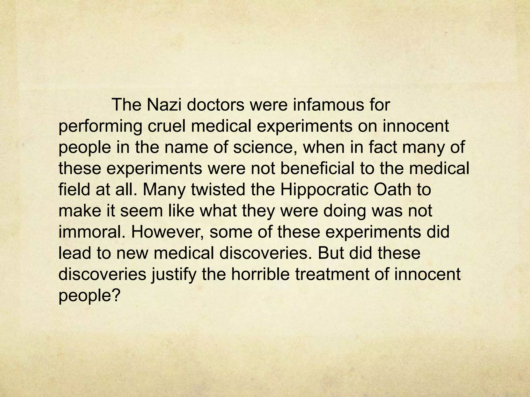 Medical experiments | PPTX