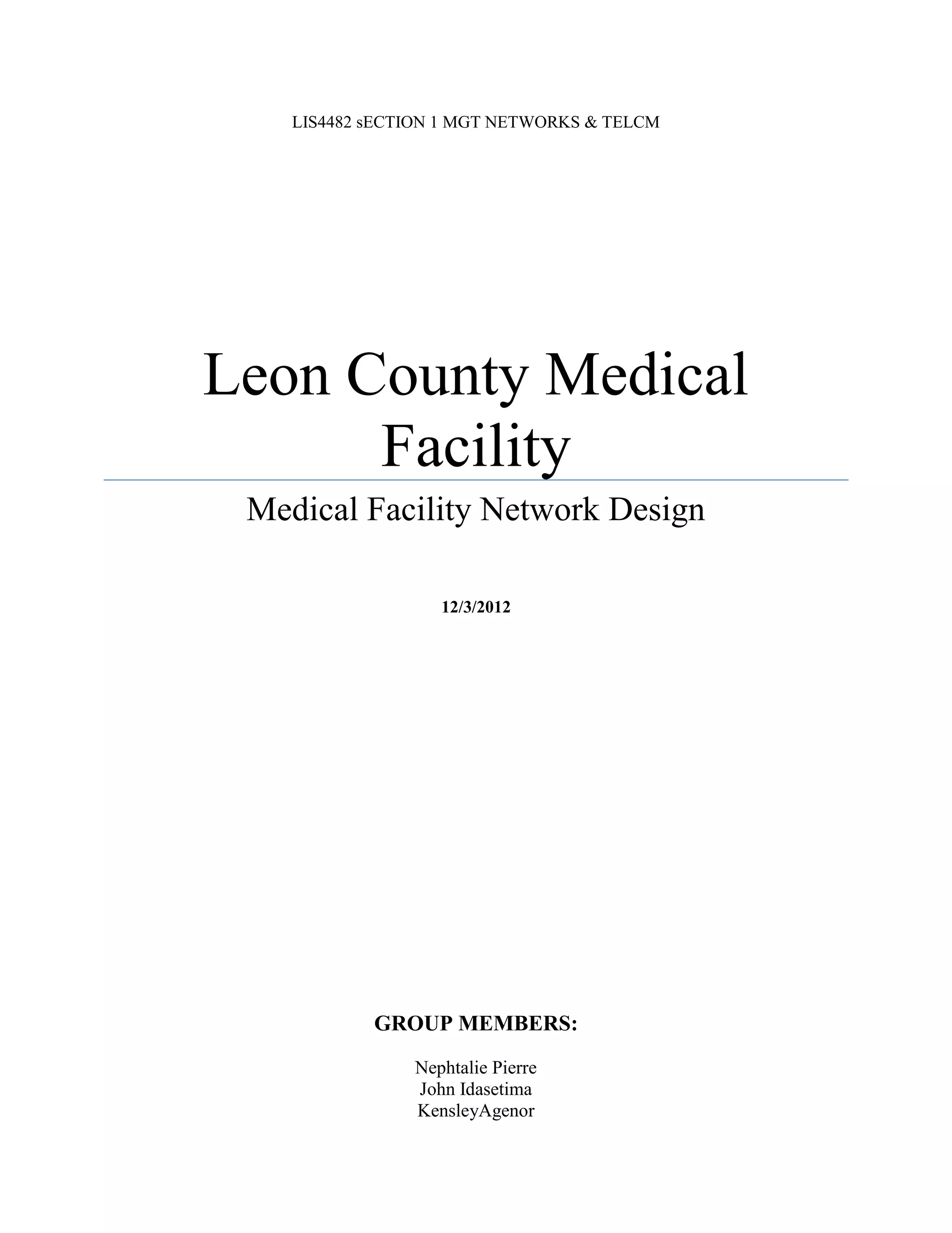 Medical facility network design | DOCX