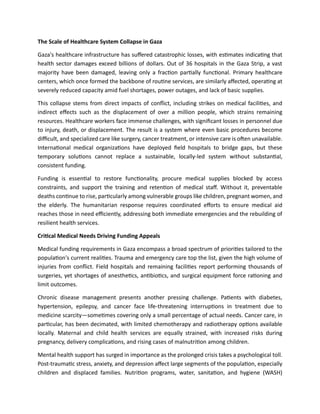 Urgent Medical Funding and Healthcare Crisis in Gaza 2026 | PDF