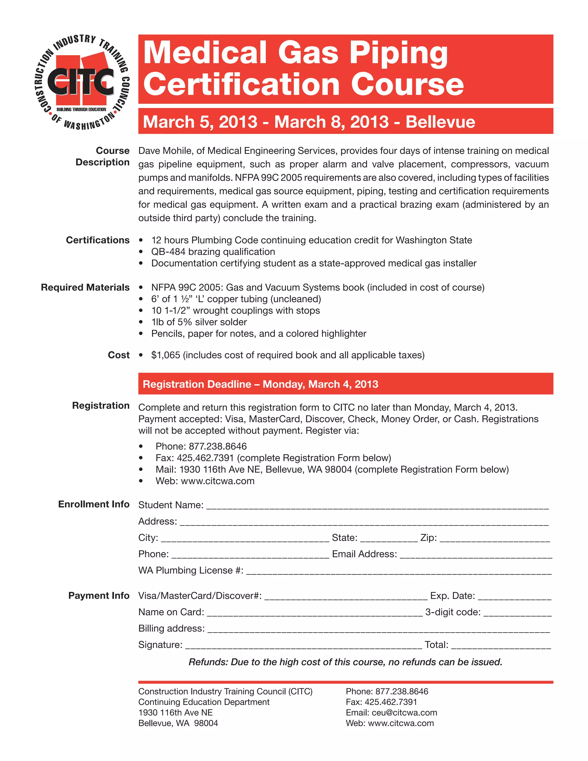 Medical Gas Piping Certification Course | PDF
