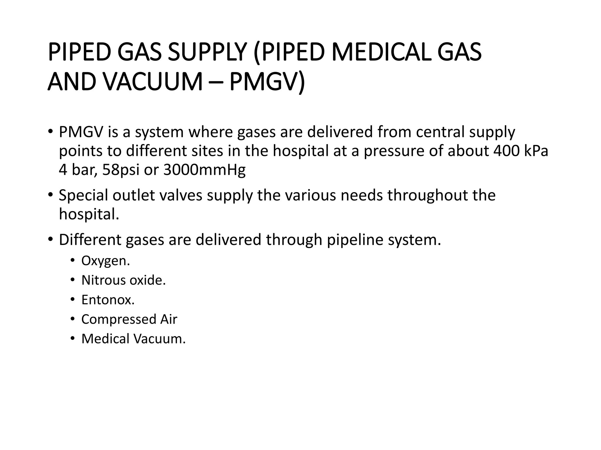 Medical gas supply. (central supply) | PPT
