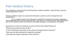Medical history & examination | PPTX