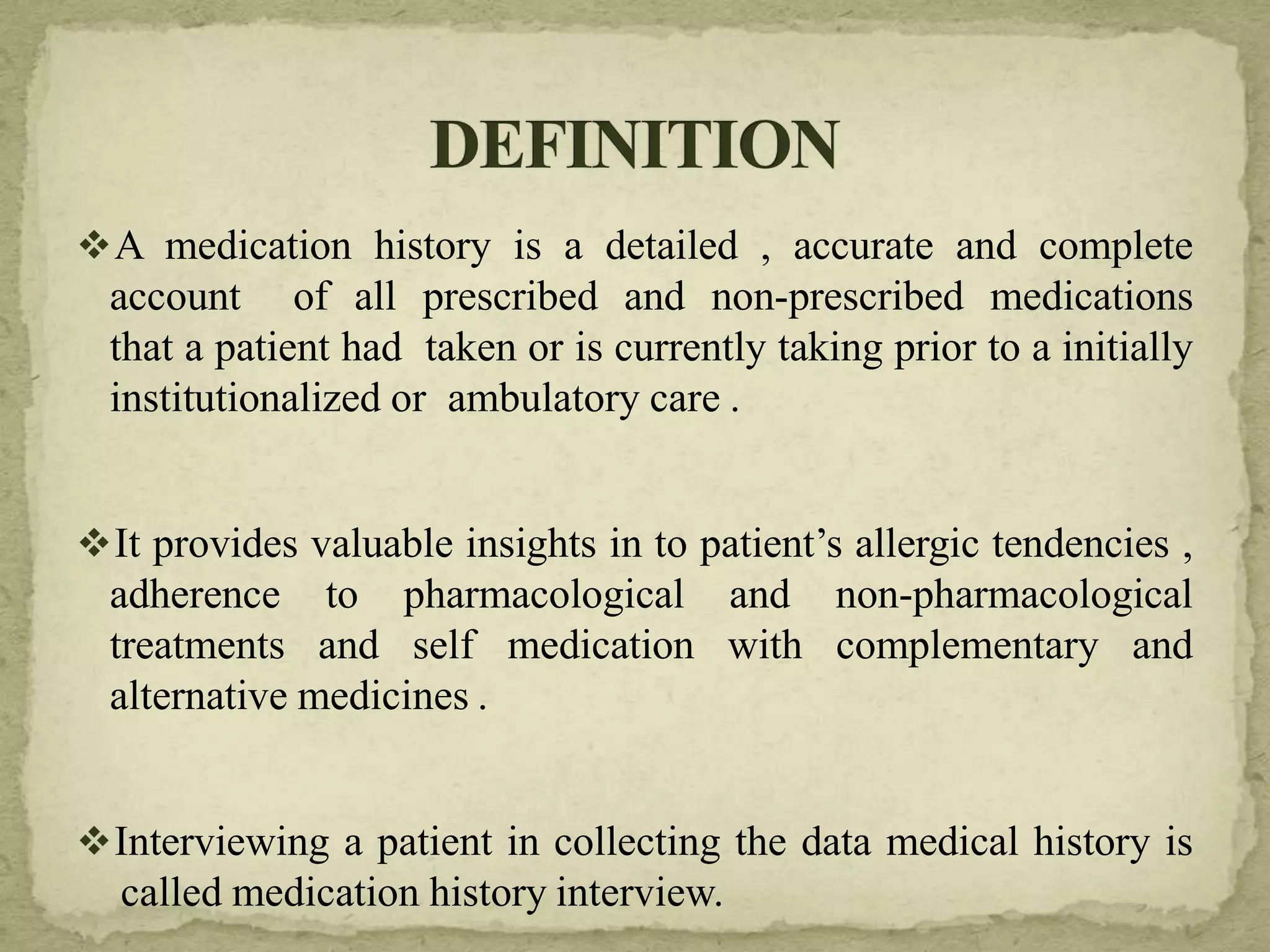 Medical history interview | PPTX