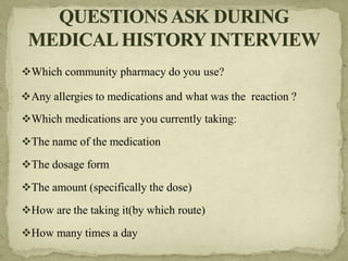 Medical history interview | PPTX