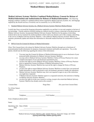 Medical history questionnaire | PDF