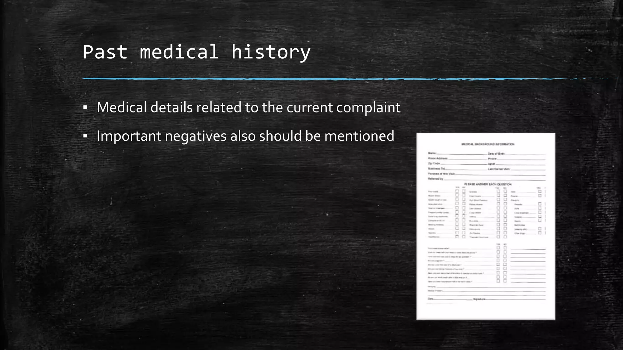 Medical history taking | PPTX