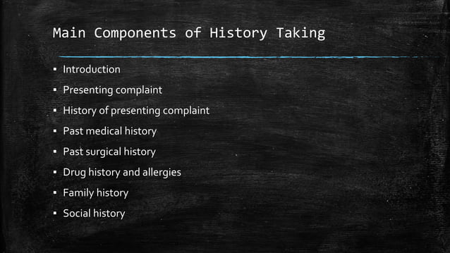Medical history taking | PPTX