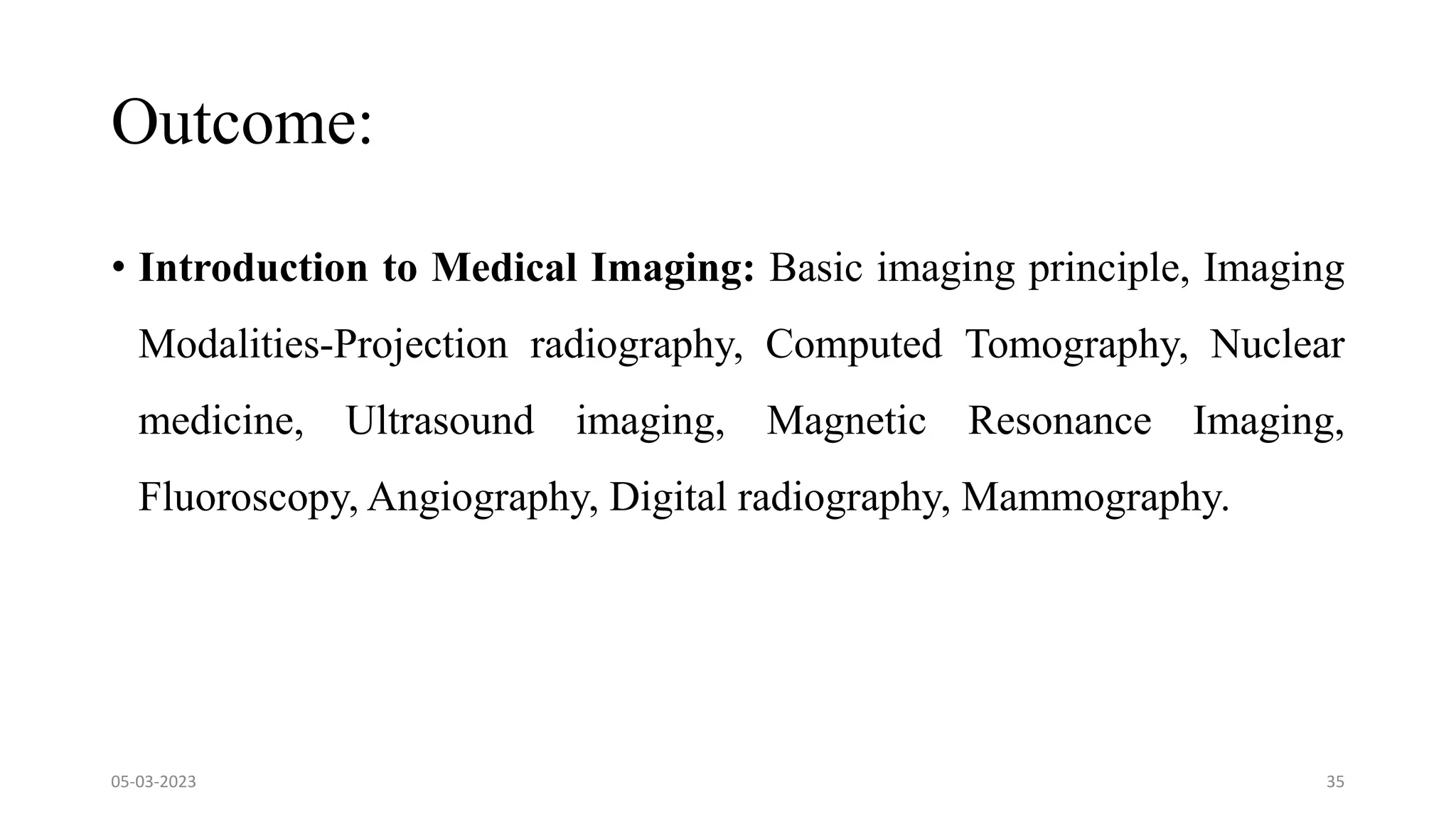 MEDICAL IMAGING NOTES | PPTX