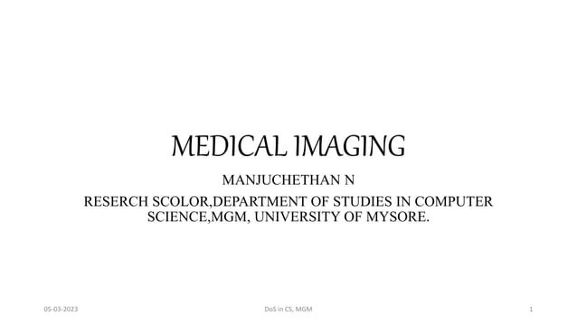 MEDICAL IMAGING NOTES | PPTX