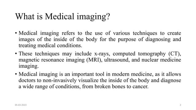 MEDICAL IMAGING NOTES | PPTX
