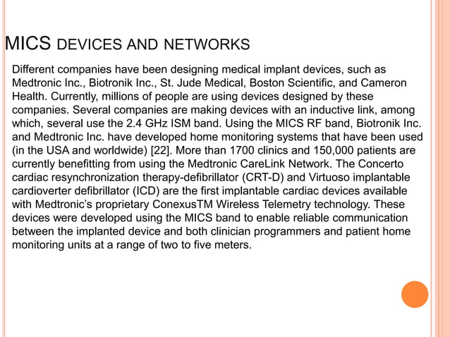 Medical Implant Communication Systems. | PPT