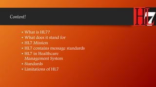 HL7 Health level 7 | PPTX