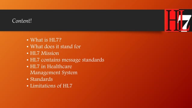 HL7 Health level 7 | PPTX