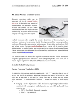 Medical insurance codes | PDF | Health Insurance | Insurance