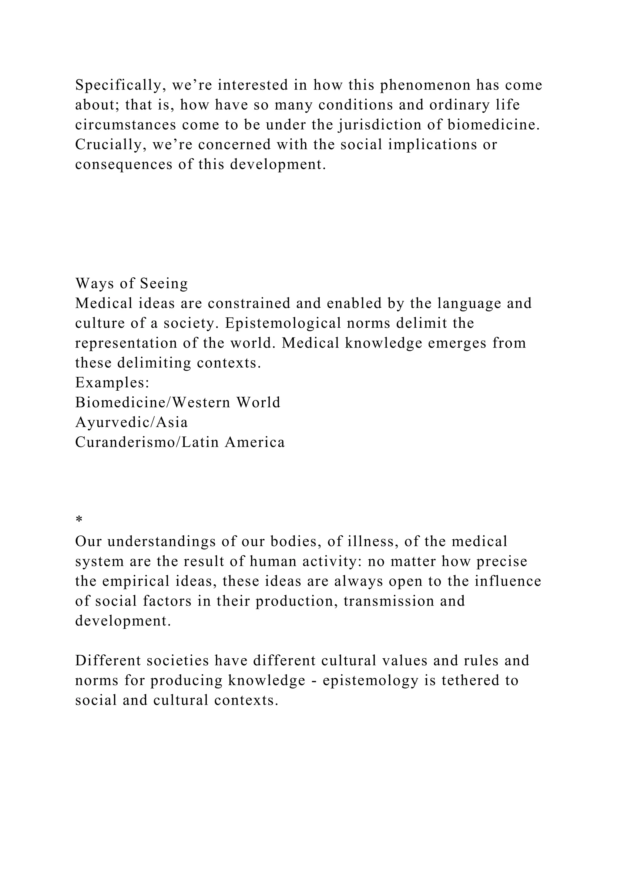 Medicalization of SocietyThe social construction of .docx