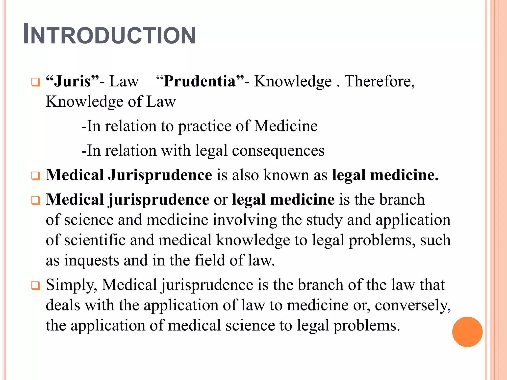 Medical Jurisprudence- Legal Medicine | PPTX