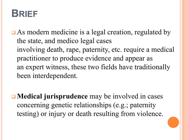 Medical Jurisprudence- Legal Medicine | PPTX